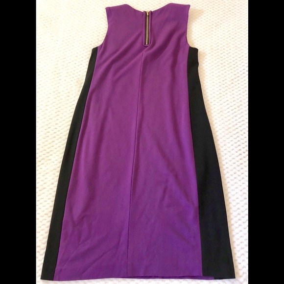 Taylor | Dresses | Taylor Purple And Black Colorblock Dress | Poshmark